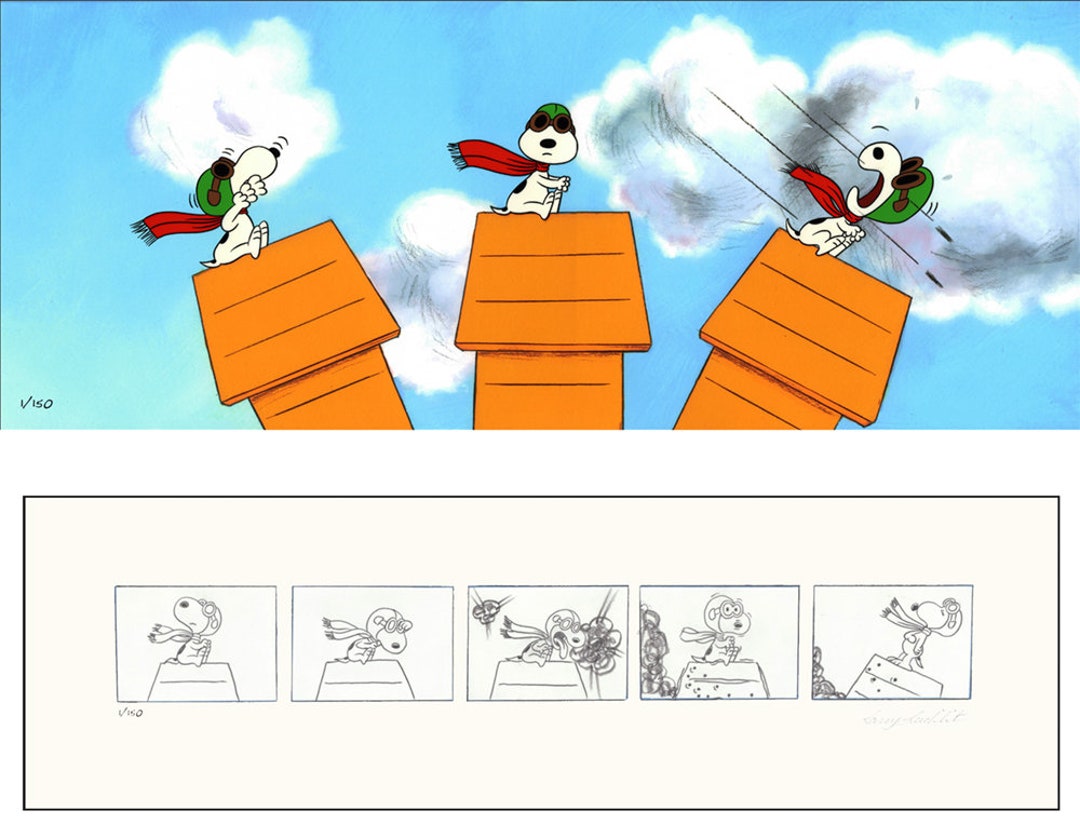 PEANUTS Snoopy's Dogfight Limited Edition of 150 Animation Cel AND ...