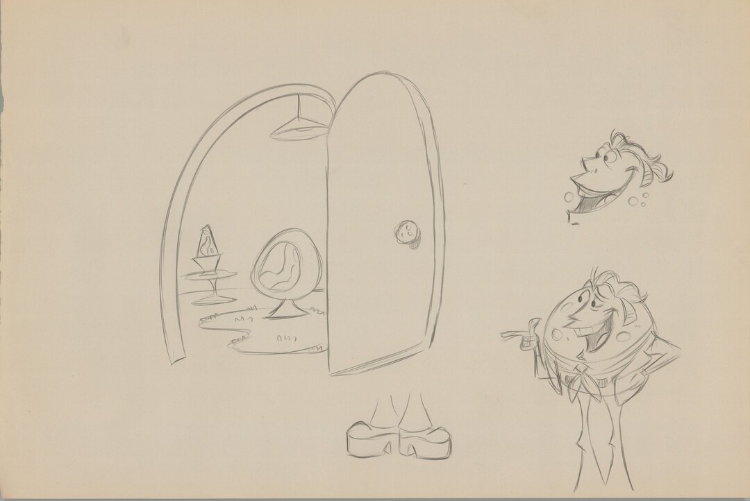 Walt Disney Meet the Robinsons Original Book Page Illustration Drawing ...