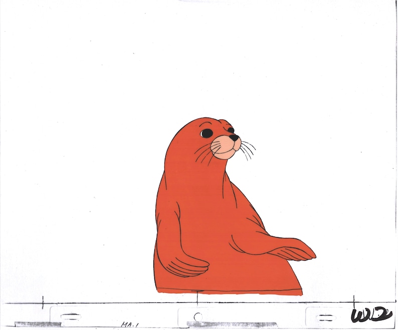 Manta and Moray Whiskers the Seal Production Animation Cel | Etsy