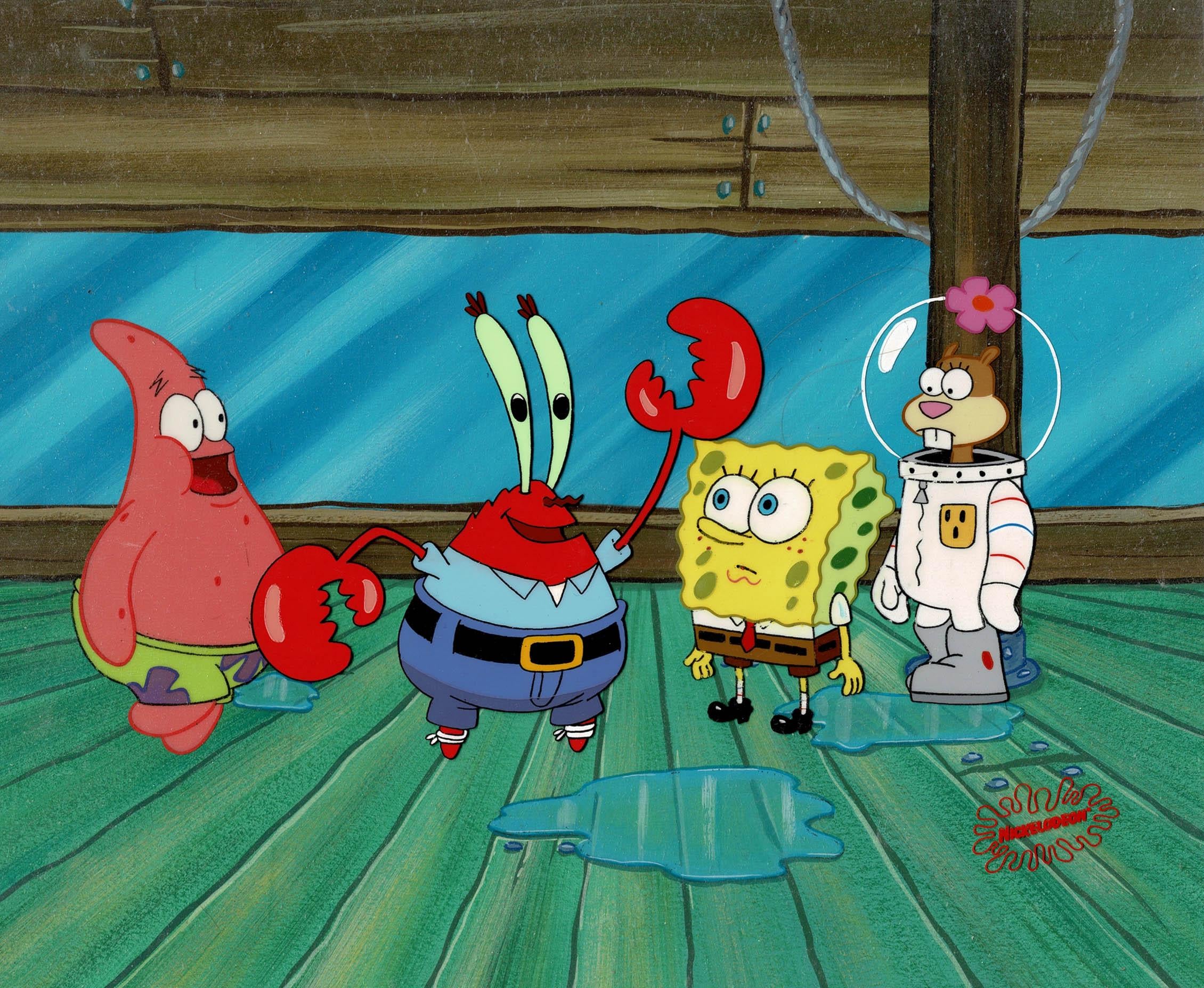 Spongebob Squarepants Mr Krabs Patrick and Sandy Cheeks Production ...