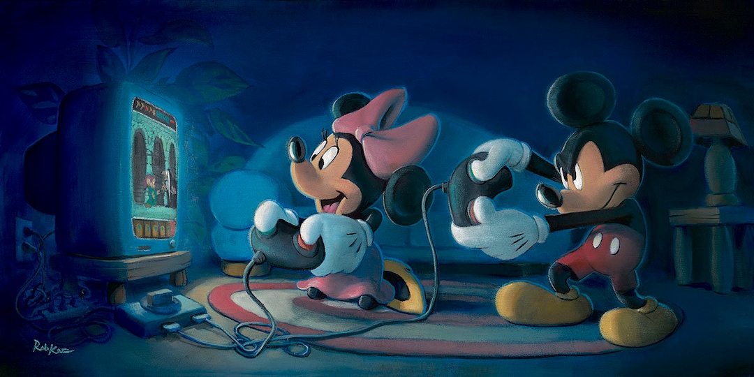 Mickey Mouse Minnie Mouse Video Gaming Walt Disney Fine Art Rob Kaz ...
