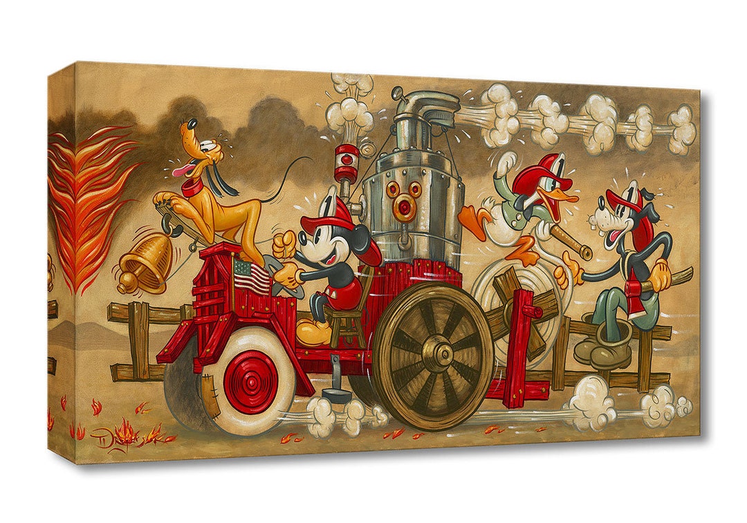Mickey Mouse Fireman Walt Disney Fine Art Tim Rogerson Limited Edition ...