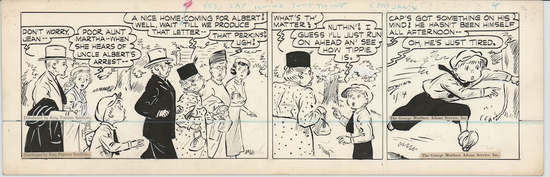 Cap Stubbs and Tippie Original Ink Daily Comic Strip Art Signed and ...