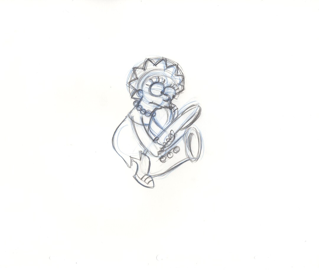 The Simpsons Lisa and Saxophone Production Animation Cel Drawing From ...