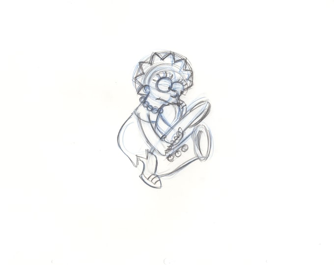 The Simpsons Lisa and Saxophone Production Animation Cel Drawing From ...