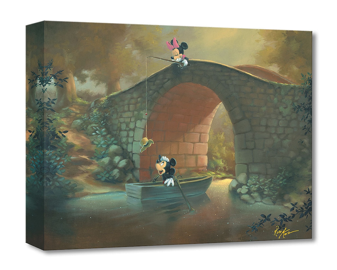 Mickey Mouse Minnie Mouse Fishing Walt Disney Fine Art Rob Kaz Limited ...