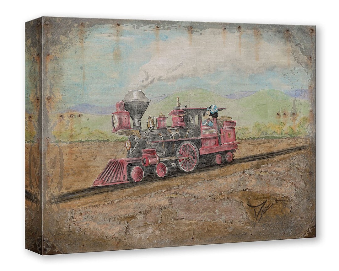 Mickey Mouse Train Conductor Walt Disney Fine Art Trevor Mezak Limited ...