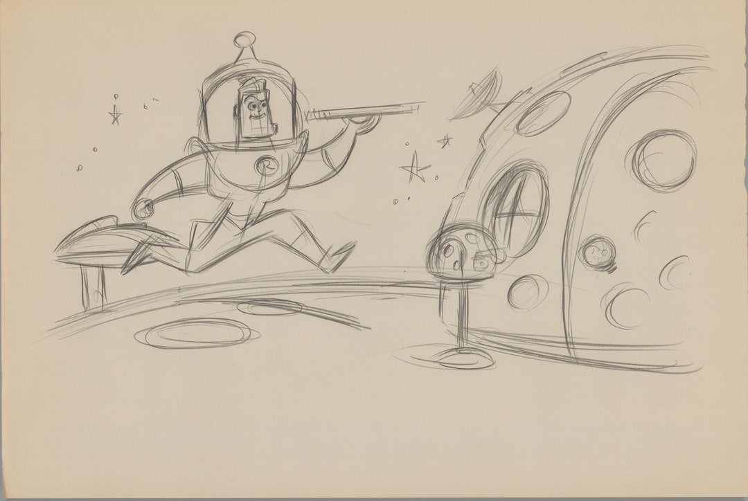 Walt Disney Meet the Robinsons Original Book Page Illustration Drawing ...