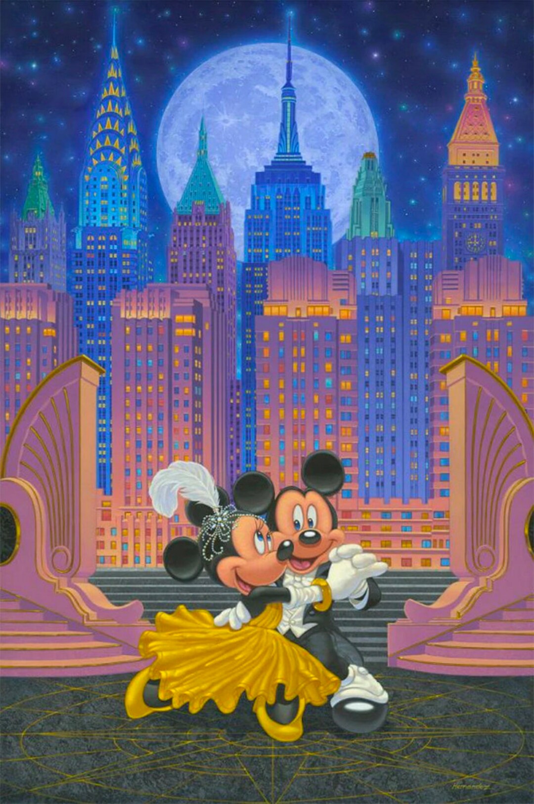 Mickey Mouse and Minnie Mouse Walt Disney Fine Art Manuel Hernandez ...