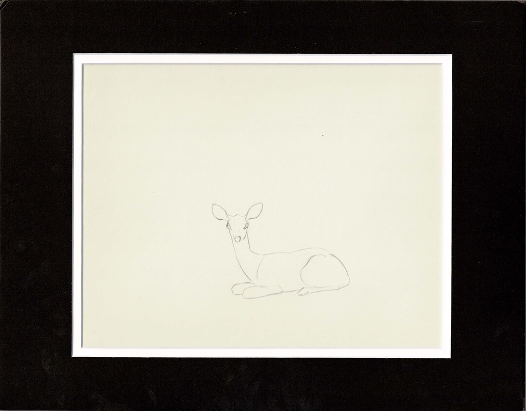 Walt Disney Rough Production Animation Cel Drawing or Study of a Deer ...
