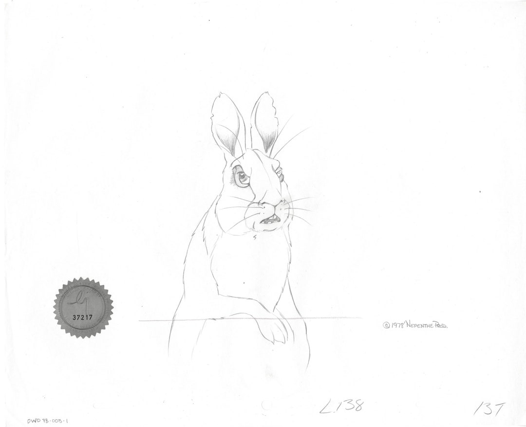 Watership Down 1978 Production Animation Cel Drawing With - Etsy