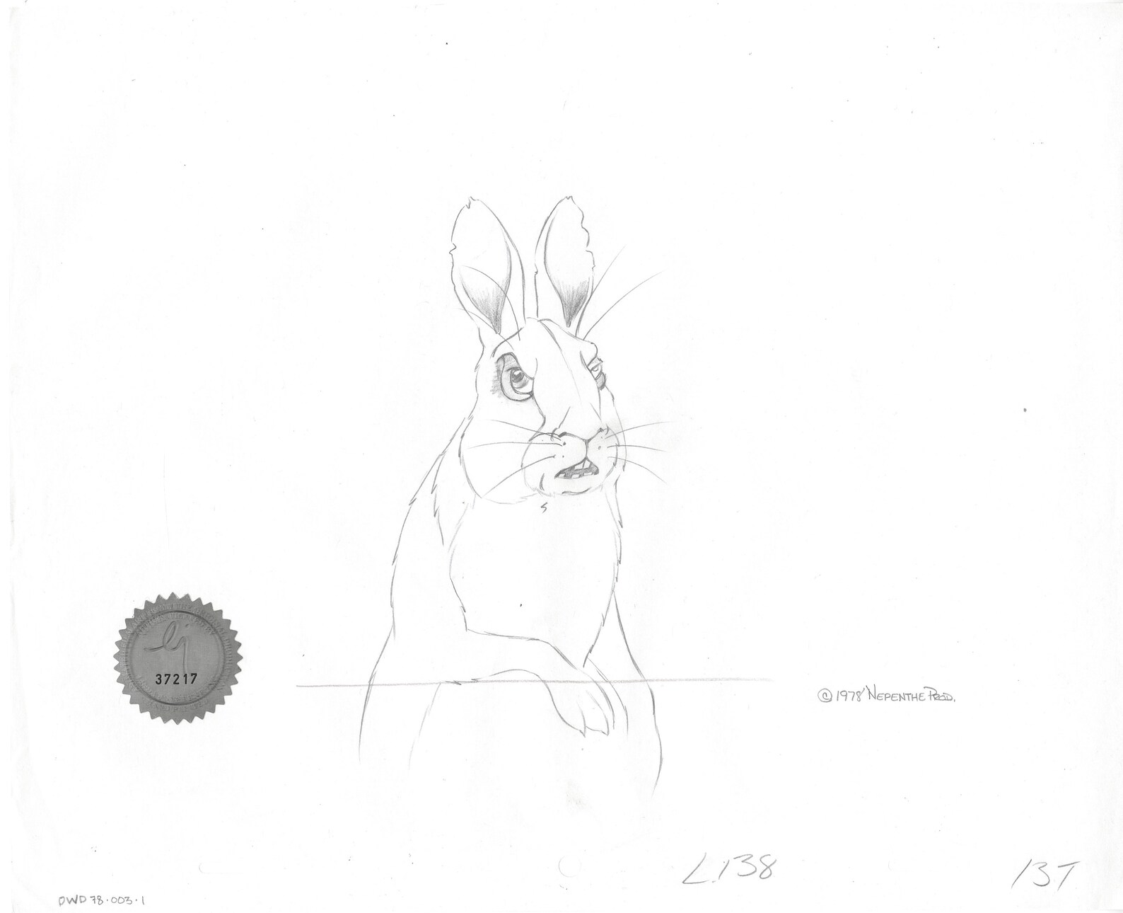 Watership Down 1978 Production Animation Cel Drawing With - Etsy