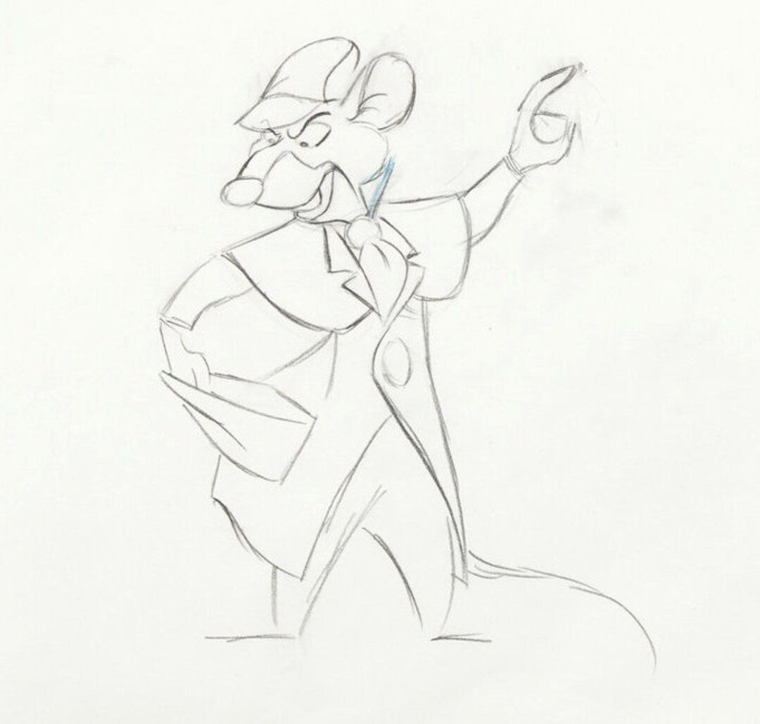 Great Mouse Detective Basil Disney Key Production Animation Drawing ...