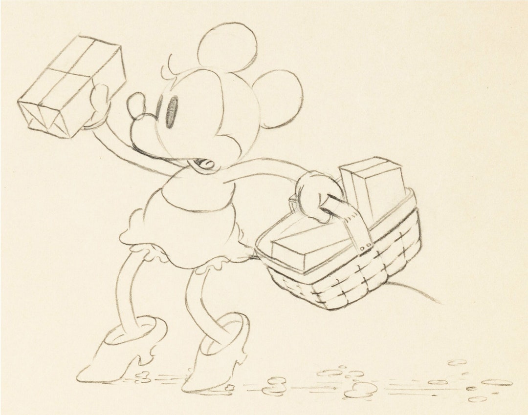 Minnie Mouse 1933 Original Production Animation Cel Drawing From Disney ...