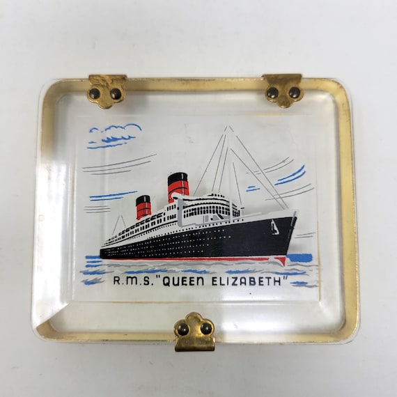 Vintage RMS Queen Elizabeth Cigarette Case - Gem