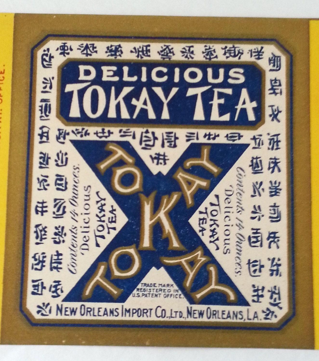 Tokay Tea Original Vintage Unused Label New Orleans Import Co. | Etsy