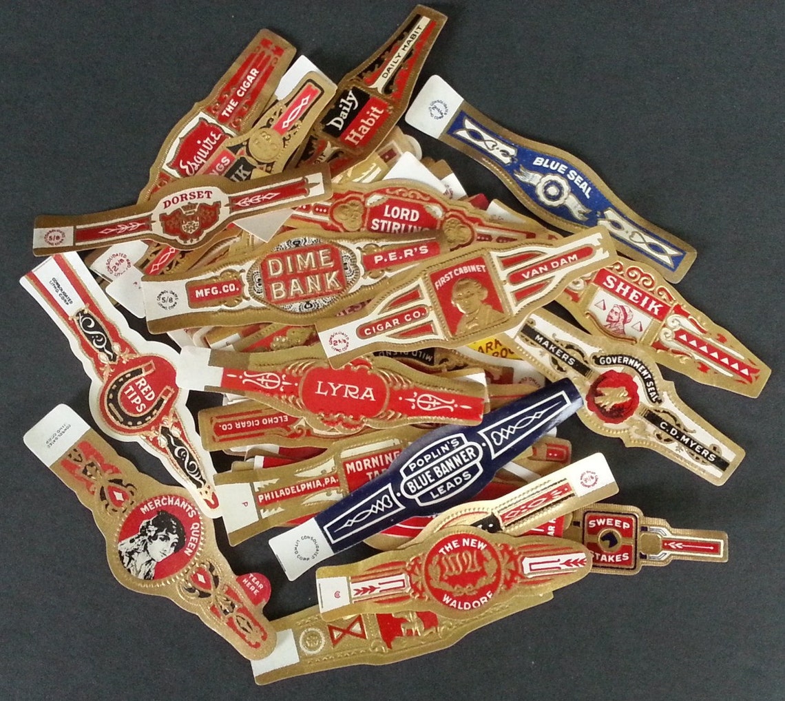 53 Different Original Unused Vintage Cigar Bands a Very Nice - Etsy