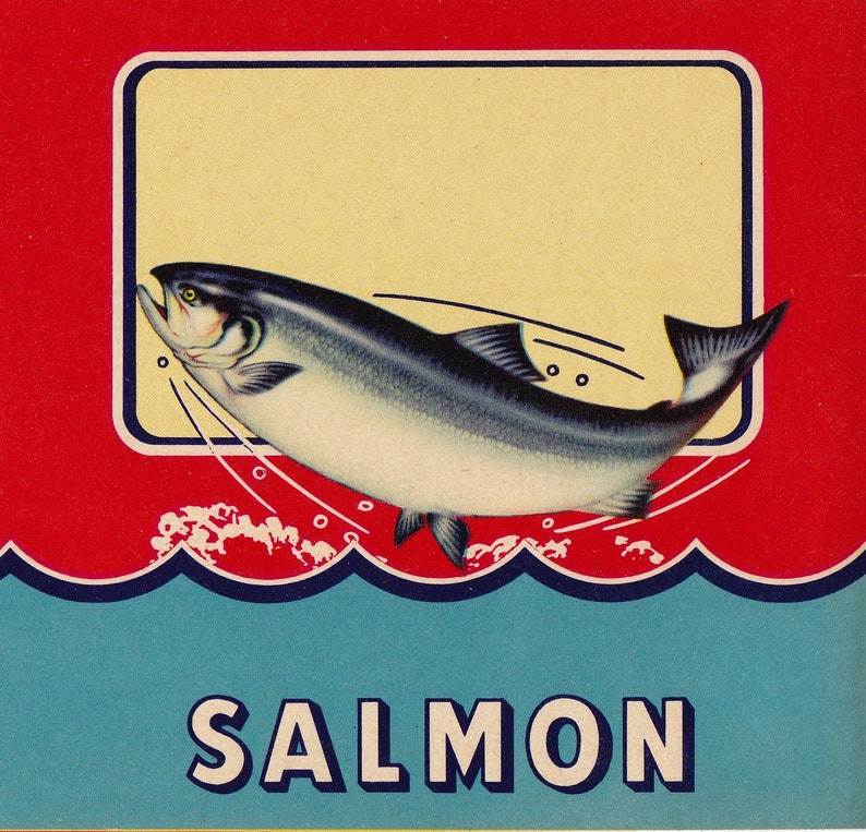 Original Unused Vintage 1940's Generic Salmon Can Label - Etsy