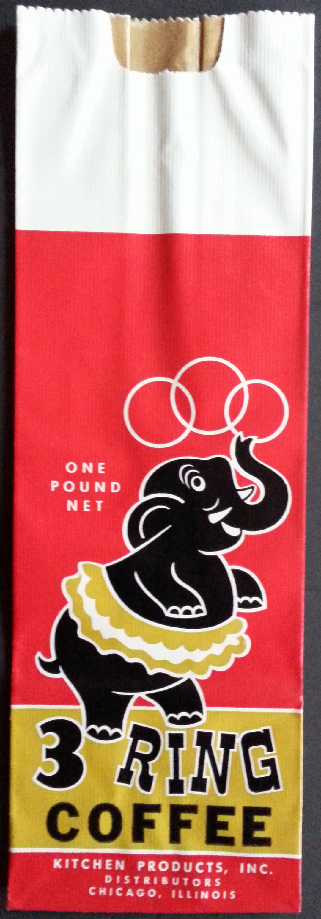 Vintage Original Unused 3 Ring Coffee 1 LB Bag Kitchen Products ...