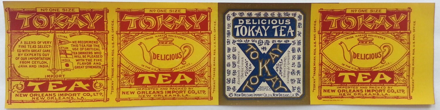 Tokay Tea Original Vintage Large Can Label New Orleans Import | Etsy