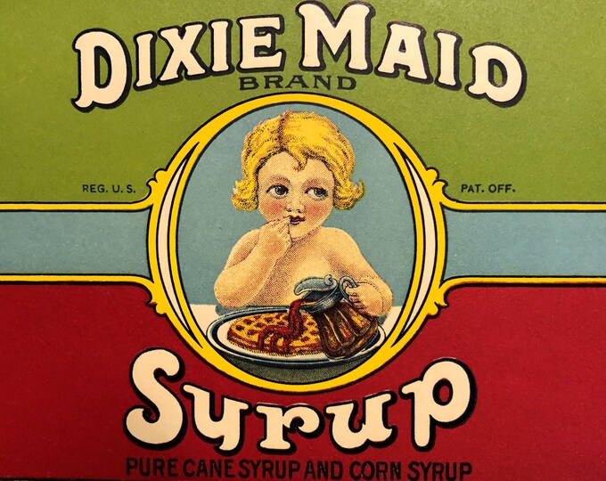 Dixie Maid Syrup Original Unused Vintage Tin Can Label - Etsy