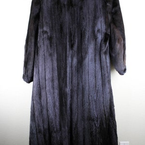 MINK FUR COAT ϟ Genuine Vintage Chevron Collar Long Full Length ...