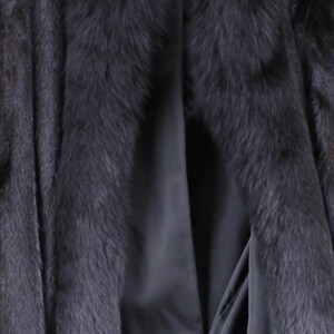 MINK FUR COAT ϟ Genuine Vintage Chevron Collar Long Full Length ...