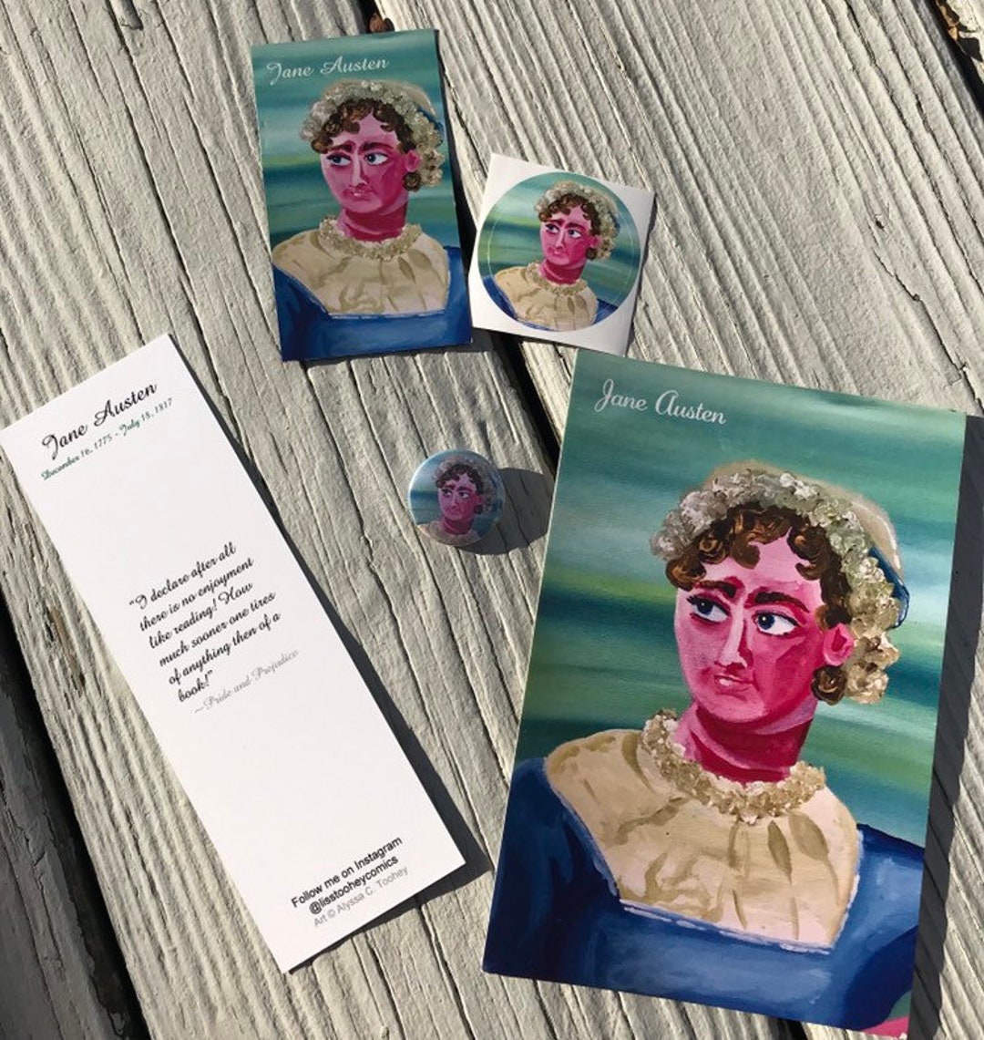 STATIONARY SET Popart Author Postcard, Bookmark, Button, Magnet and ...