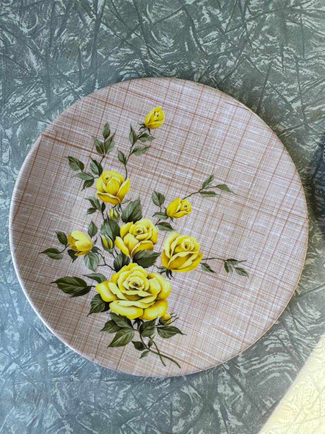 1960s Vintage Melmac Duramin Ware Plate – Yellow Rose Design – 25.5 Cm ...