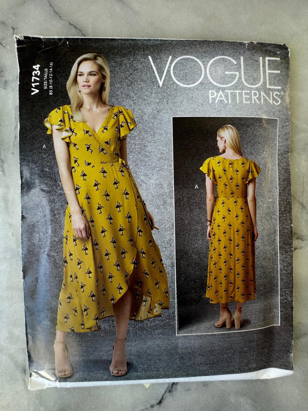 2020 Vogue V1734 Sewing Pattern – Misses' Wrap Dresses (sizes 8–16 ...