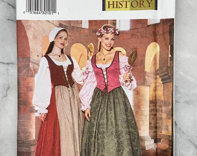 2001 Butterick 6196 Sewing Pattern - Misses' Historical Costumes (sizes ...