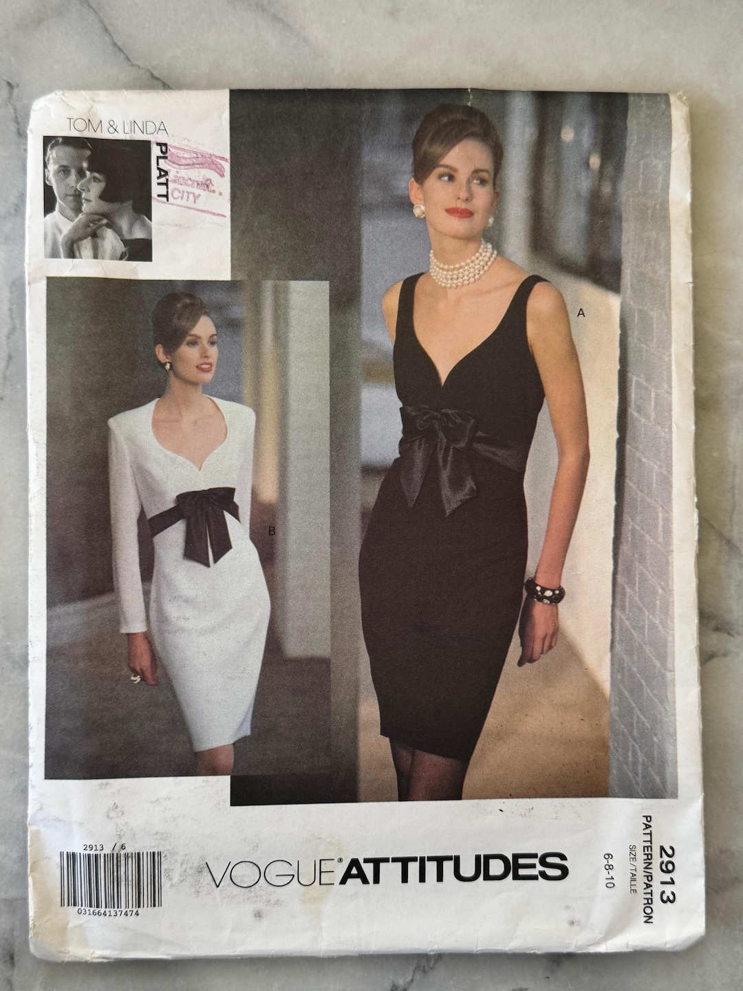 1992 Vogue 2913 Sewing Pattern – Tom and Linda Platt Misses’ Dress ...