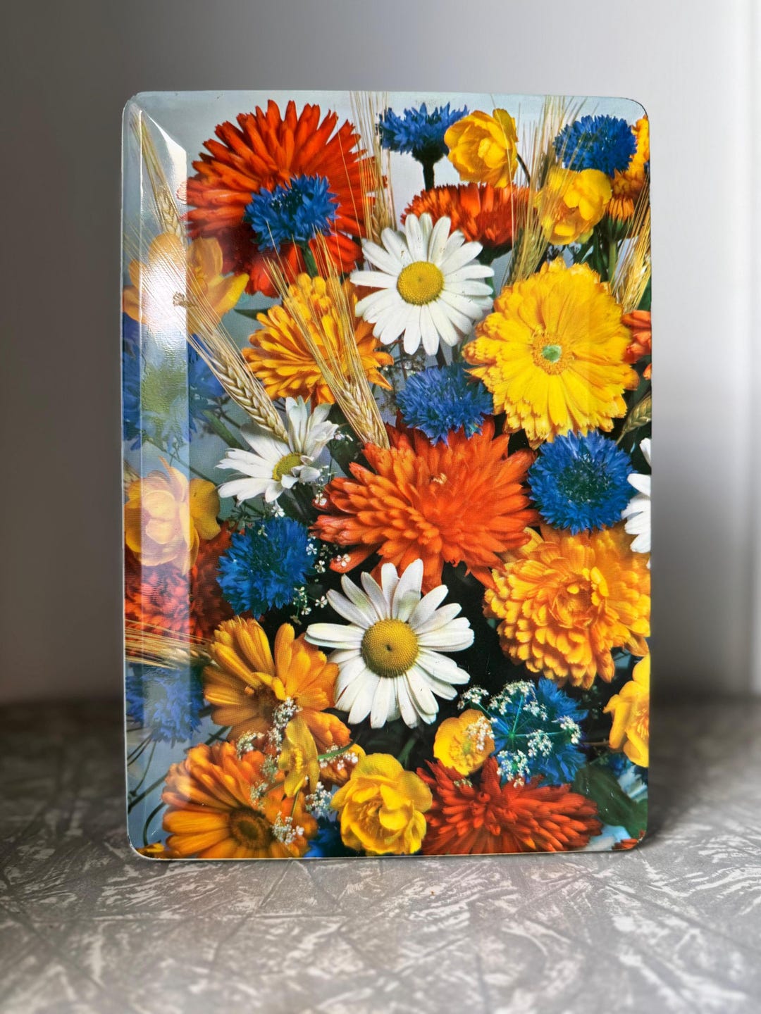 1970s Vintage Elkes Biscuit Tin – Flower Bouquet Lid – 18 X 26 X 4 Cm ...