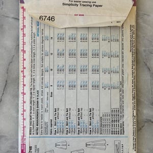 1976 Simplicity 6746 Sewing Pattern-misses’ 4-gore Skirt in Four ...