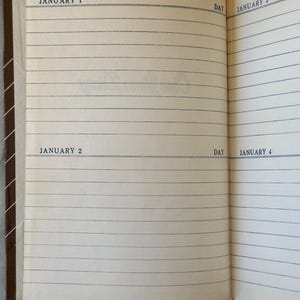 1980s One Year Diary - Brown Hardcover Journal - Undated Daily Planner ...