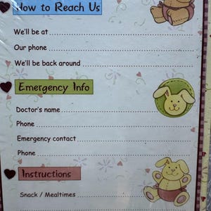 2000s New Seasons “notes to Babysitter” Magnetic Pad – Illustrated by ...