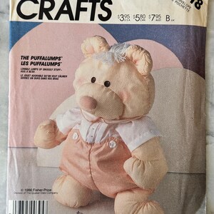 1987 Mccall's 3018 Sewing Pattern - the Puffalumps Plush Bear - Vintage ...
