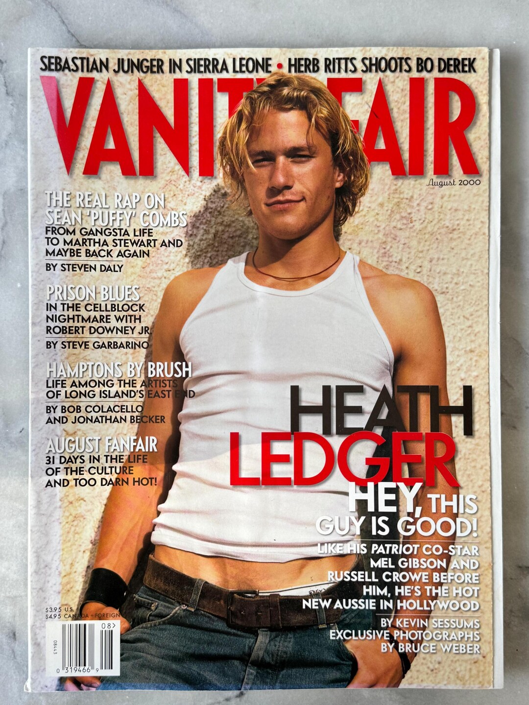 2000 Vanity Fair Magazine - August Issue - Heath Ledger Cover, Sean ...
