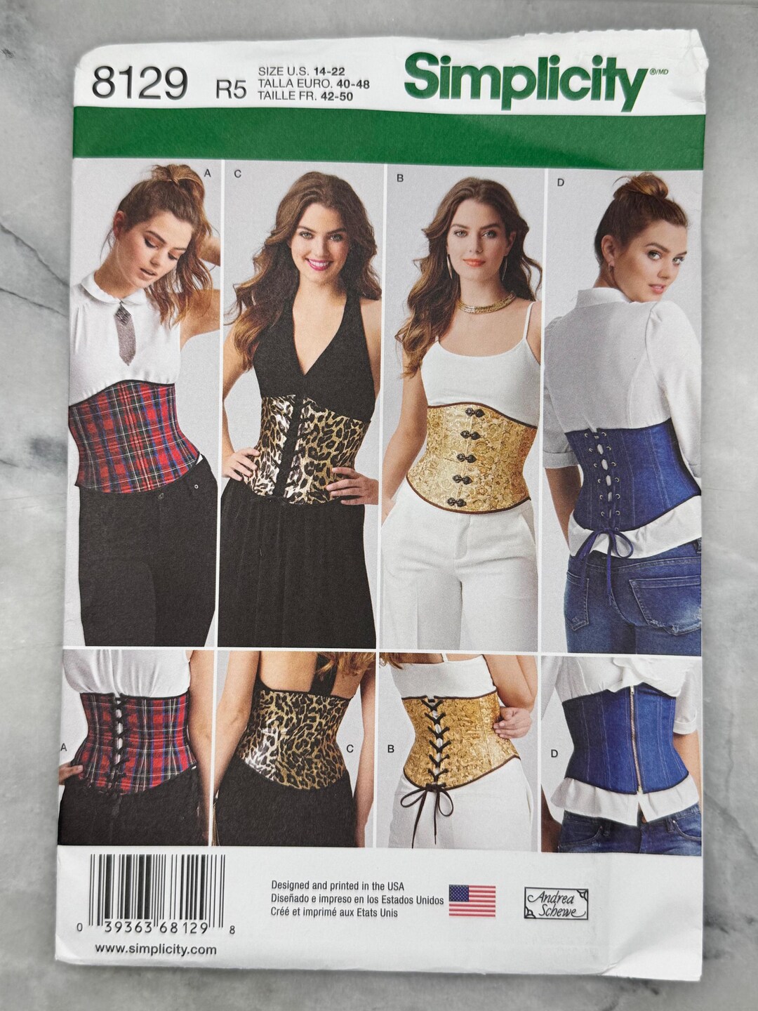 2016 Simplicity 8129 Sewing Pattern Misses' Corset and Waist Cincher ...