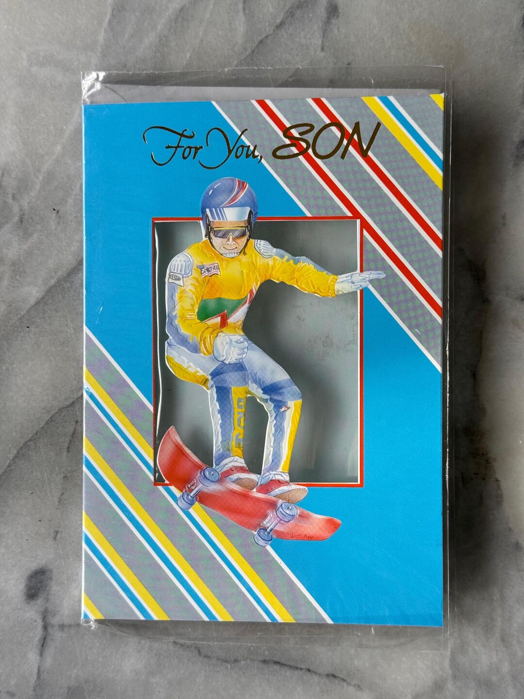 1990s Skateboarder Birthday Card for Son - Vintage Sports Greeting Card ...