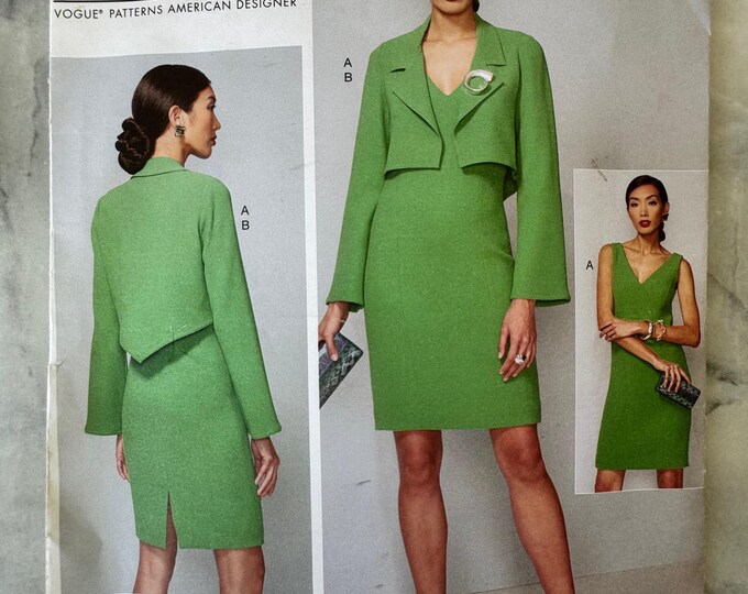 2017 Vogue V1536 Sewing Pattern – Dress & Cropped Jacket Set (sizes 6 ...