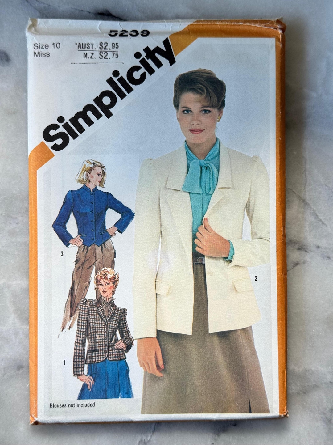 1981 Simplicity 5239 Sewing Pattern - Misses' Lined and Unlined Fitted ...