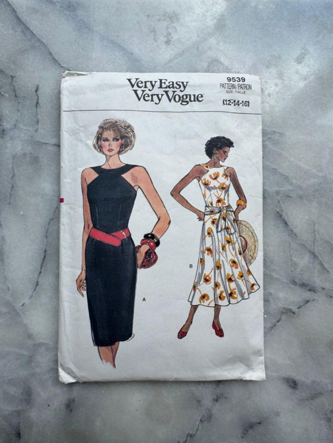 1986 Vintage Vogue 9539 – Very Easy Very Vogue – Misses’ Dress in Two ...
