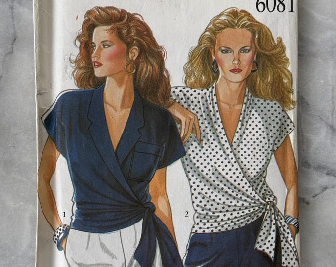 1988 New Look 6081 Sewing Pattern - Misses’ Wrap Blouse (sizes 10-16 ...