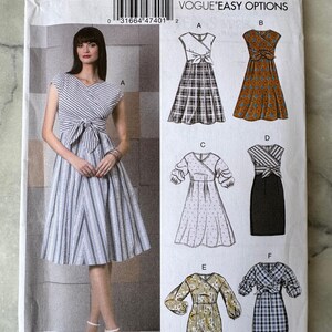 2018 Vogue V9293 Sewing Pattern – Fit & Flare Dress With Tie Waist ...