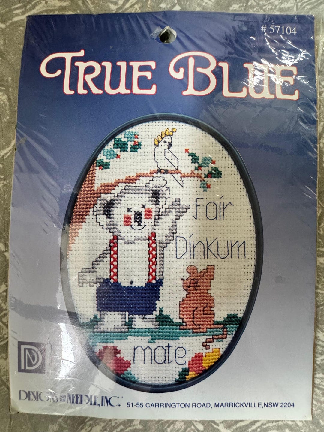 1990s Vintage True Blue Koala Cross Stitch Kit – “fair Dinkum Mate” – 9 ...
