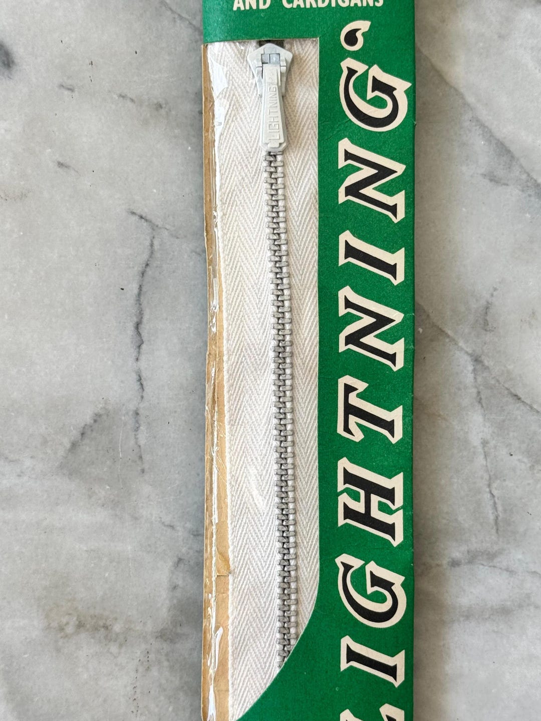 1950s Lightning Coloured Open-end Jacket & Cardigan Zipper - White ...