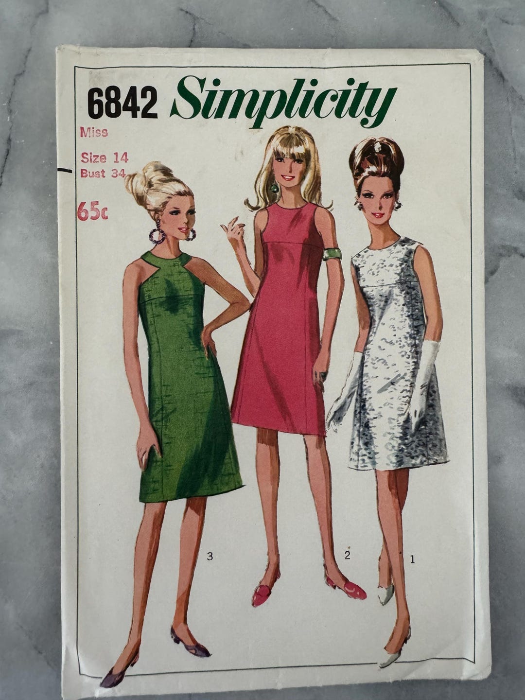 1966 UNCUT Simplicity 6842 Sewing Pattern - 1966 Vintage Misses’ One ...