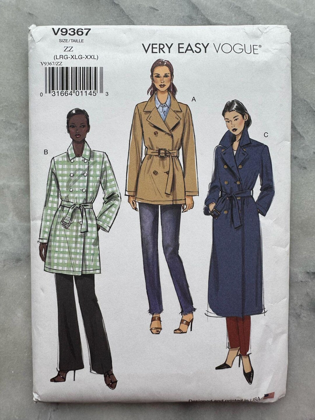 2021 Very Easy Vogue V9367 – Misses’ Coat and Belt – Size ZZ (large-xl ...