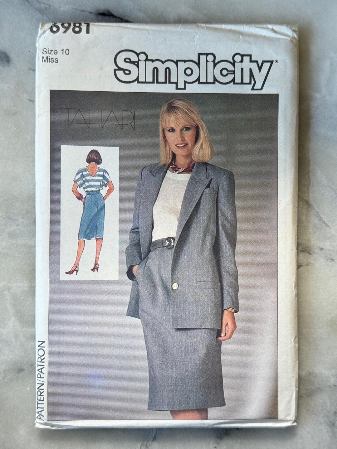 1985 Simplicity 6981 Sewing Pattern - Misses' Jacket, Skirt, and Top ...
